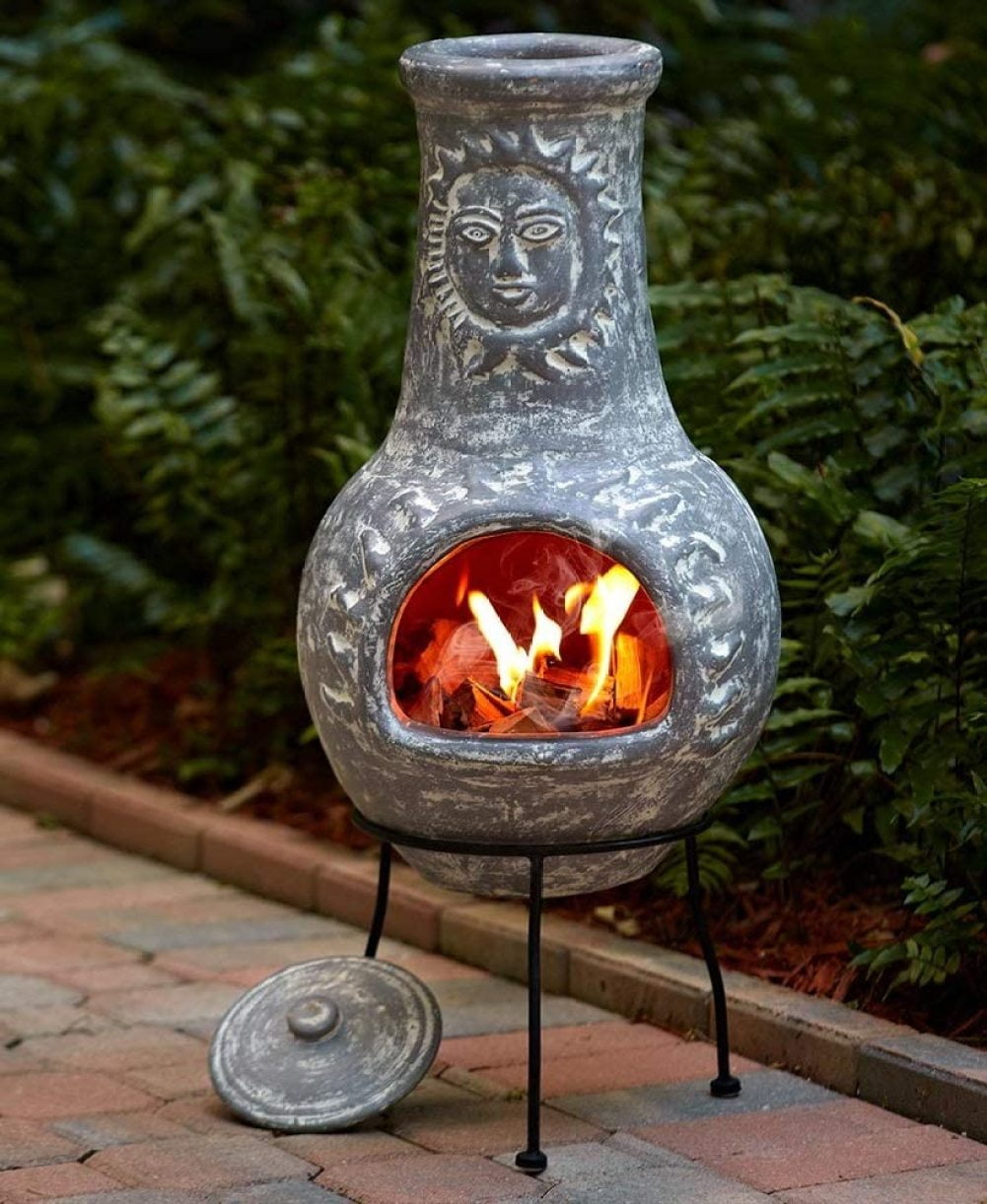 Clay Chiminea Fire Pit
