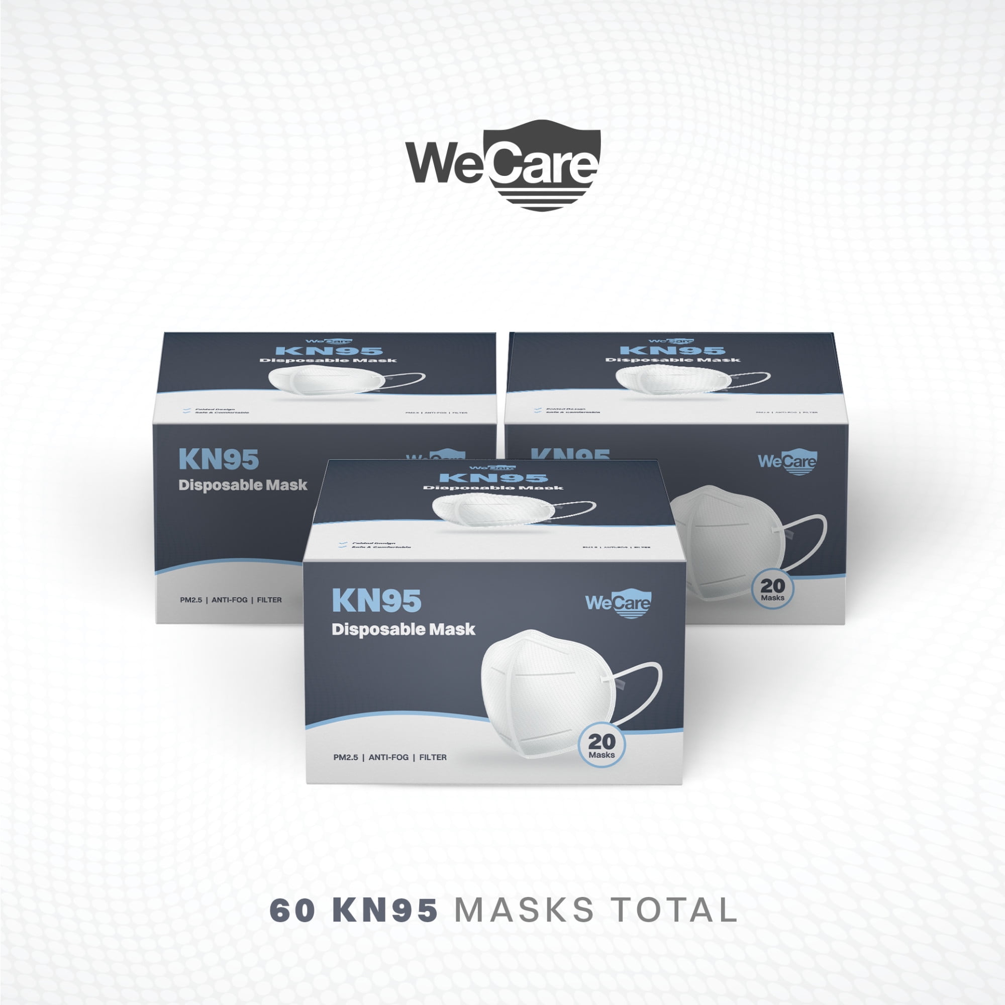 WeCare 5-Ply Disposable Face Mask, 5-Ply Layer (60 Individually Wrapped ...