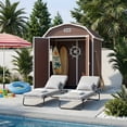 6x4.5 ft Resin Outdoor Storage Shed with Floor, Plastic Storage Shed ...