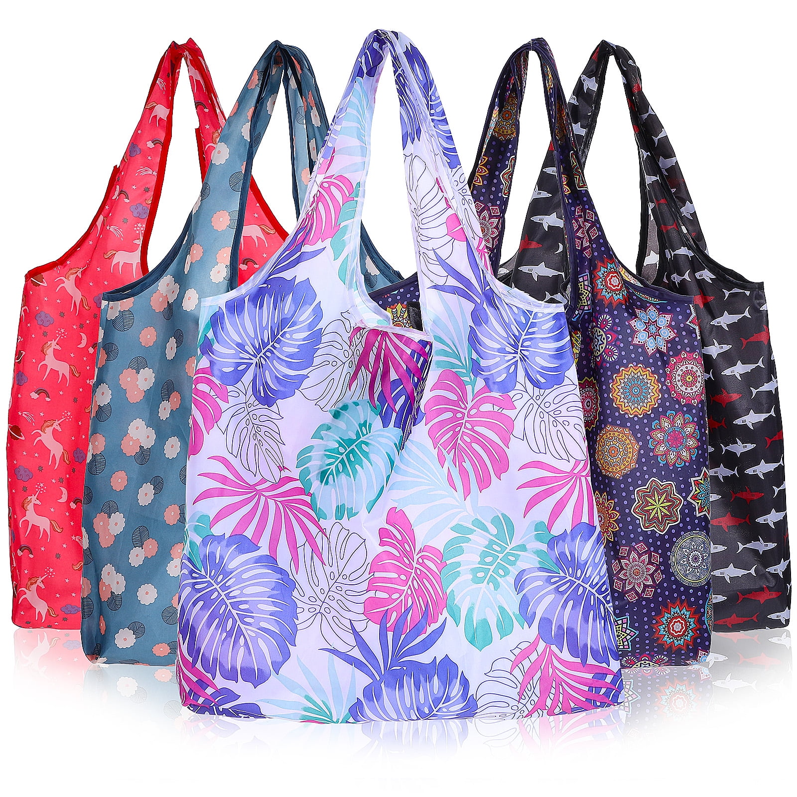 Click here for Hcyz 5 Pcs Foldable Shopping Tote Bags Reusable Gr... prices