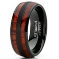 Metal Masters Mens Tungsten Carbide Ring Dome Koa Wood Inlay Wedding Band Brown Black 8mm ...