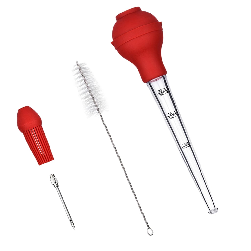 4-en-1 Pavo Baster Cocinar Carne Aves Marinado Inyector Alimentos Sabor ...