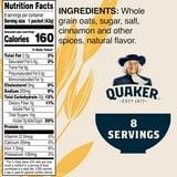 Quaker Cinnamon Spice Flavored Instant Oatmeal 12.1 oz Box with Whole ...
