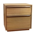 Sarasota Large 2-Drawer Oak Wood Nightstand with Metal Handles in ...