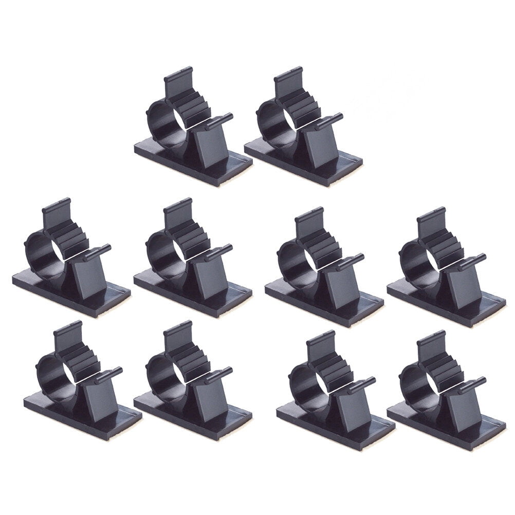 30pcs Plastic Clips Black Adhesive Backed Wire Adjustable Cable Clips ...