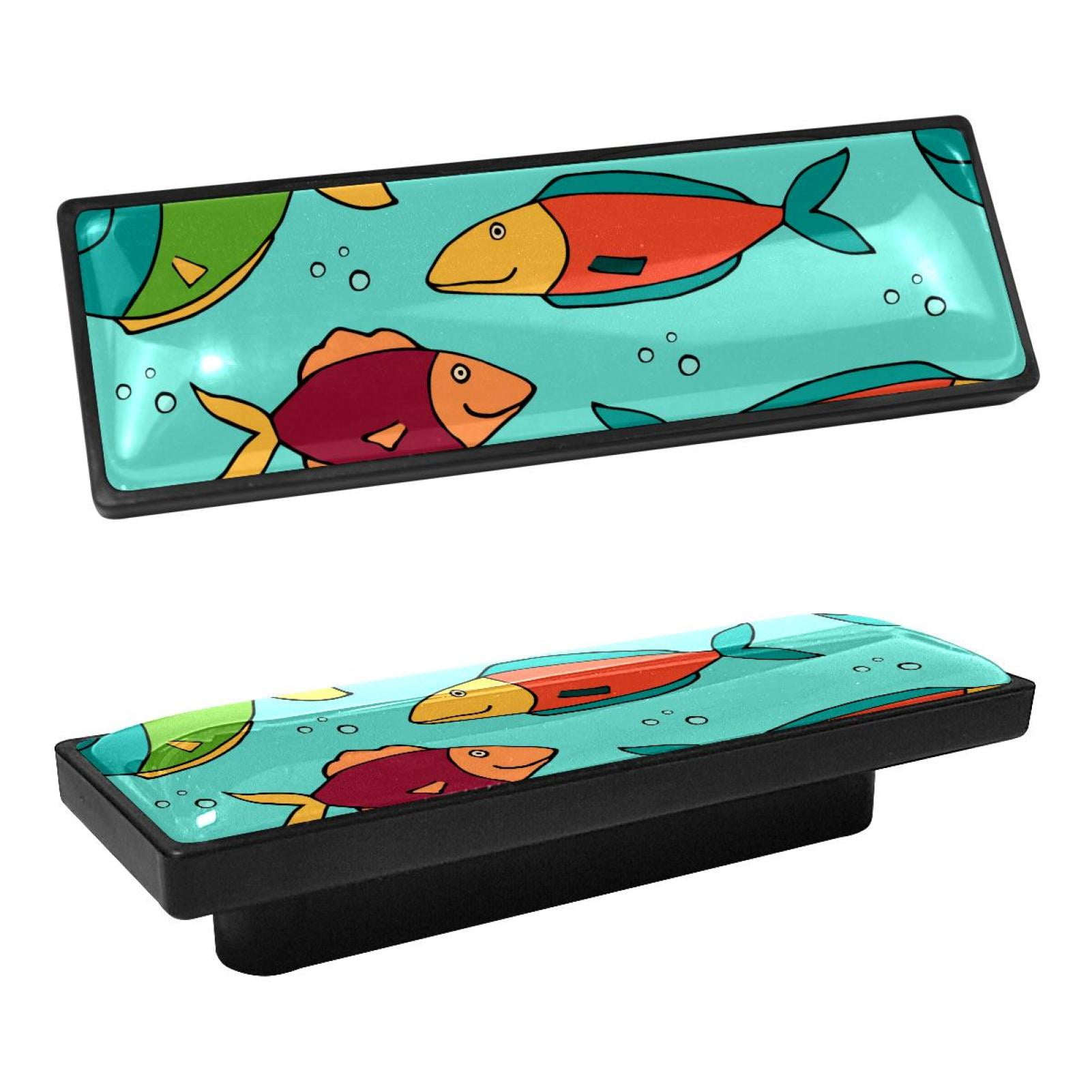 4 Pcs Rectangle Cabinet Handle Cupboard Knob Drawer Pulls Handle Fish ...