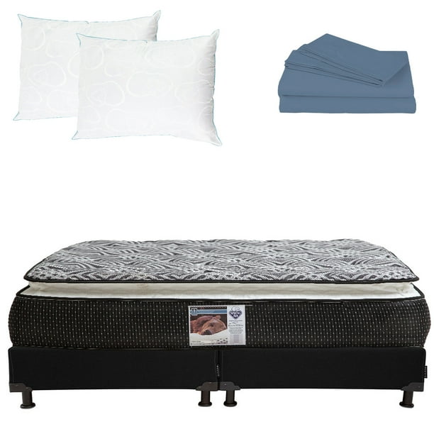 Colchon King Size Omega Spring Air + Box + Almohada Oso 2 + Sábanas ...