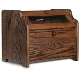 CONSDAN Bread Box, Solid Wood Oak Bread Box with Clear Window, Double ...