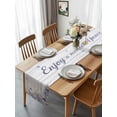 Burlap Table Runner 70 Inches Long, Watercolor Marine Life on Wood ...