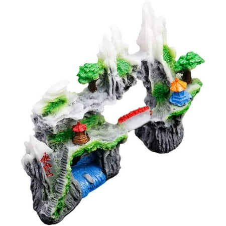 Aquarium Decoration Resin Snow Mountain Fish Tank Landscape Ornament ...