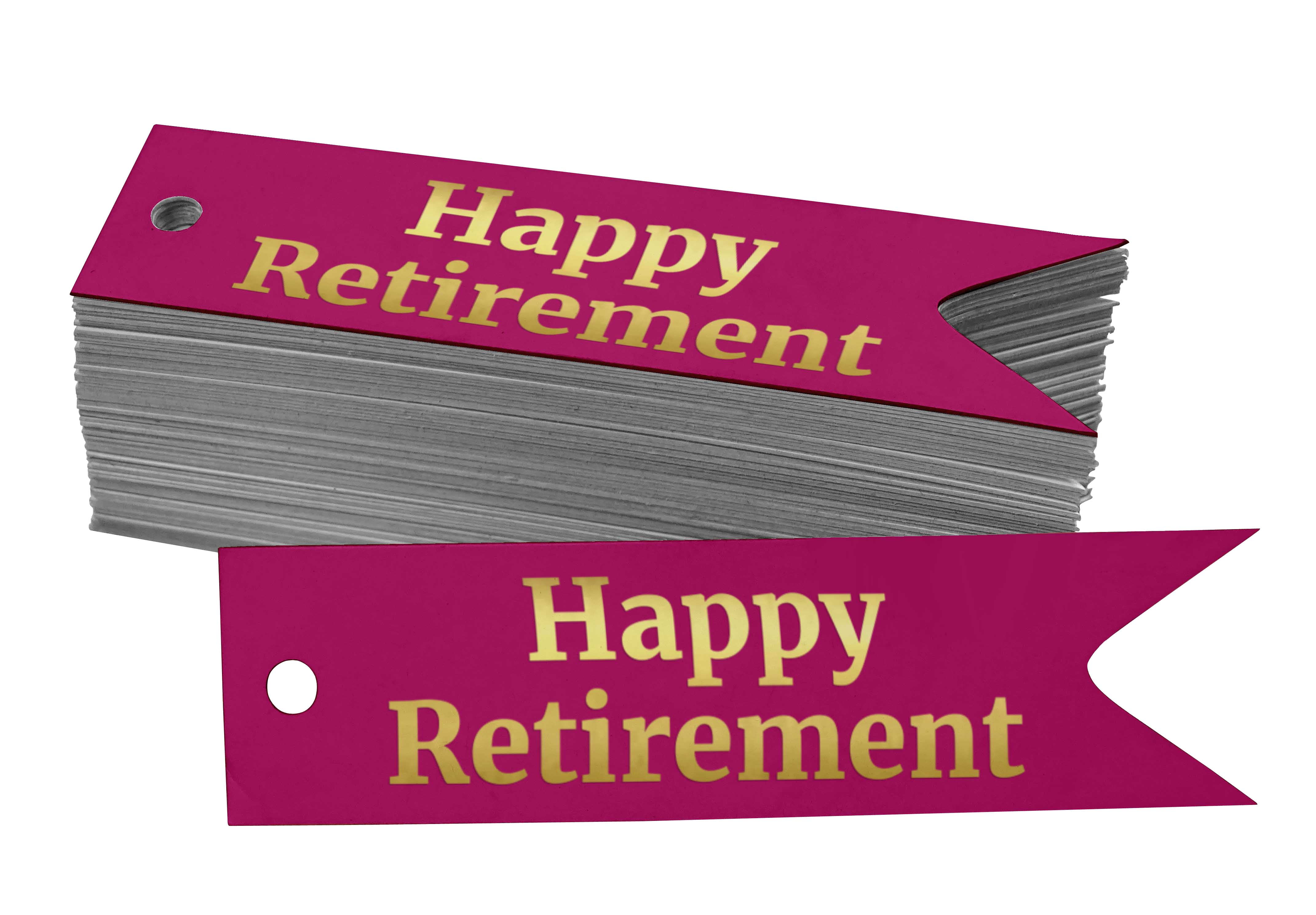 Inkdotpot Gold Foil Paper Hang Tags Happy Retirement Favor Tags 50 ...