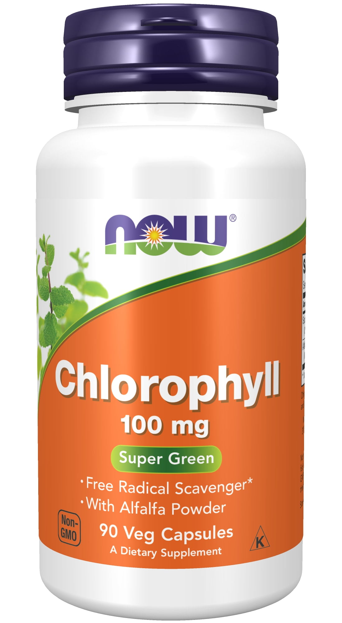 NOW Supplements, Chlorophyll 100 mg with Alfalfa Powder, Green ...