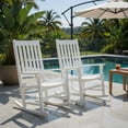 Hommoo Acacia Wood Indoor & Outdoor High-Back Rocking Chair, Weather ...