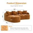 FFZ Boneless L-Shape Sectional Sofa with Curved Chaise and Modular ...