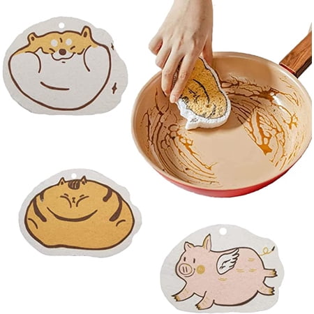 Innovative cartoon wood pulp cotton dishcloth dish cloth oil-free ...