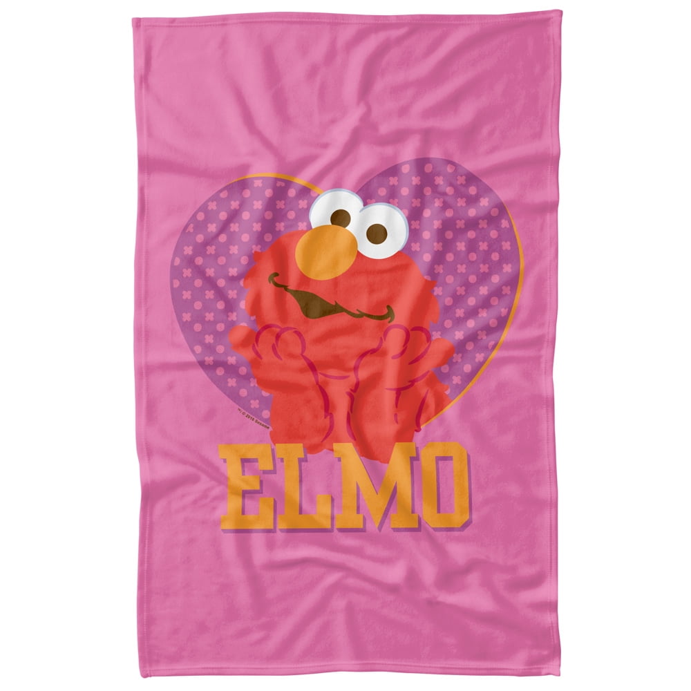 Sesame Street Patterned Elmo Heart Officially Licensed Fleece Blanket ...