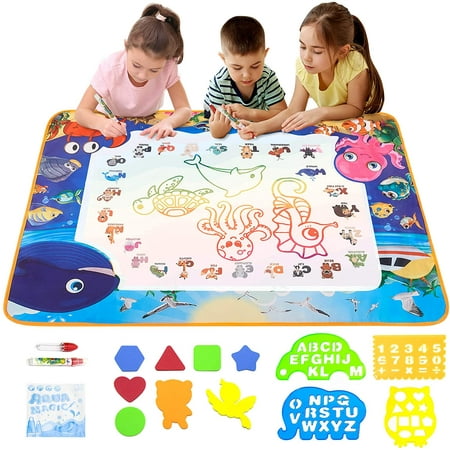 Aqua Magic Doodle Mat for Kids Large Water Drawing Mat Set Clean ...