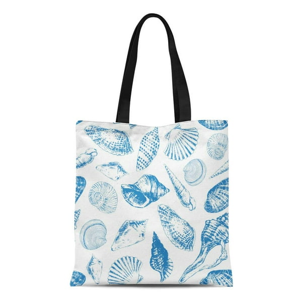 JSDART Canvas Tote Bag Star Various Seashells and Starfish Aquatic Clam ...
