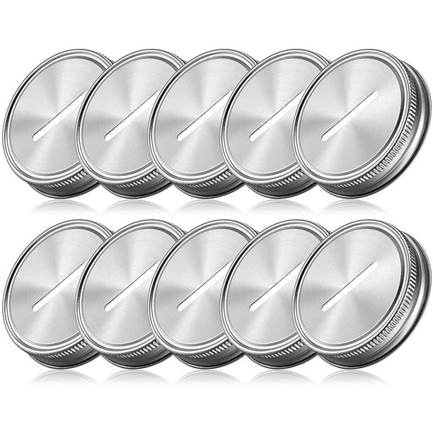 Stainless Steel Coin Slot Bank Lid Compatible with Mason Jars Canning ...
