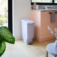 40L Slim Plastic Step Trash Can Plastic with Soft-Close Locking Lid ...