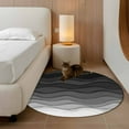 Area Rug 36in, Black Grey Gradient Wave Floor Carpet Living Room Rug ...