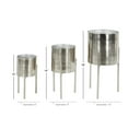 DecMode 18", 14", 12"H Indoor Outdoor Silver Metal Planter with ...