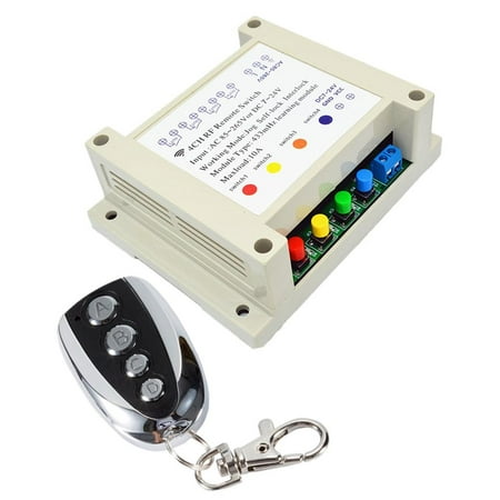 4 Channel Wireless Remote Relay Switch Remote Buttons White | Walmart ...