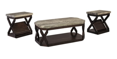 Signature Design by Ashley Radilyn Faux Marble 3-Piece Table Set ...