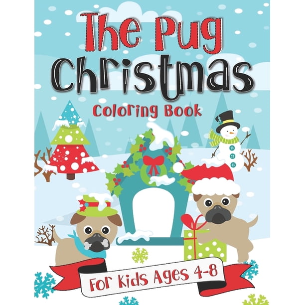 Christmas Pug Coloring Pages