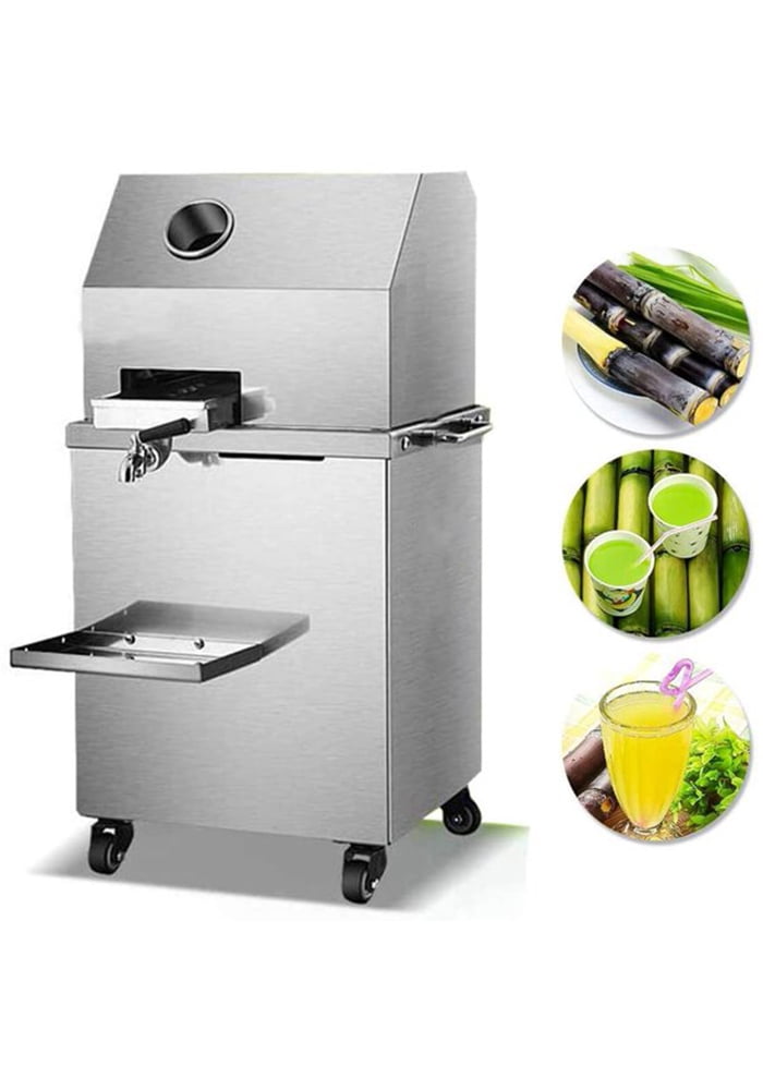 INTSUPERMAI Electric Sugar Cane Press Machine with 3 Rollers Stainless ...