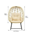 Dextrus Beige Egg Lounge Chair With Stand Pe Rattan Wicker Indoor