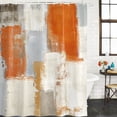 Burnt Orange Shower Curtain, Modern Geometric Grey Oil Painting ...