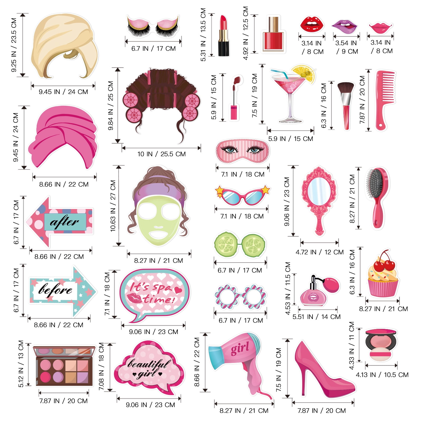 Buy Frcolor Amosfun 30Pcs Spa Day Photo Booth Props Fully Assembled Spa ...