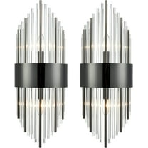 Claxy 2-Light Black Crystal Wall Sconces Set of 2 - Walmart.com