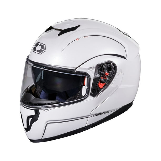 Castle Atom SV Modular Motorcycle Helmet Pearl White SM - Walmart.com ...