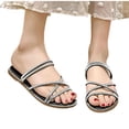 Black Women'S Slippers Flat Decorative Sparkly Comfortable Outdoor ...