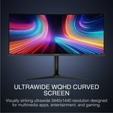 Packard Bell, 34" Curved Ultrawide Monitor, 3440x1440 QHD, 165Hz ...