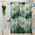 Botanical Shower Curtains for Bathroom, Spring Watercolor Green Trees ...