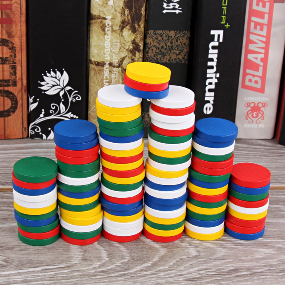 Click here for Cheers 100pcs/Set Wooden Colorful Disc Chips Mathe... prices
