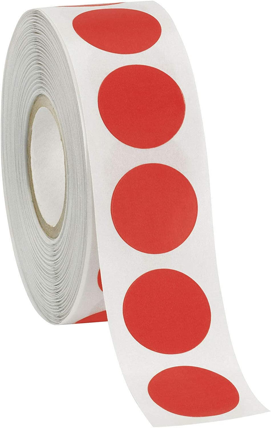 Self Adhesive Labels 3/4" Dot Circle Stickers Red 1000 Labels 1 Roll ...