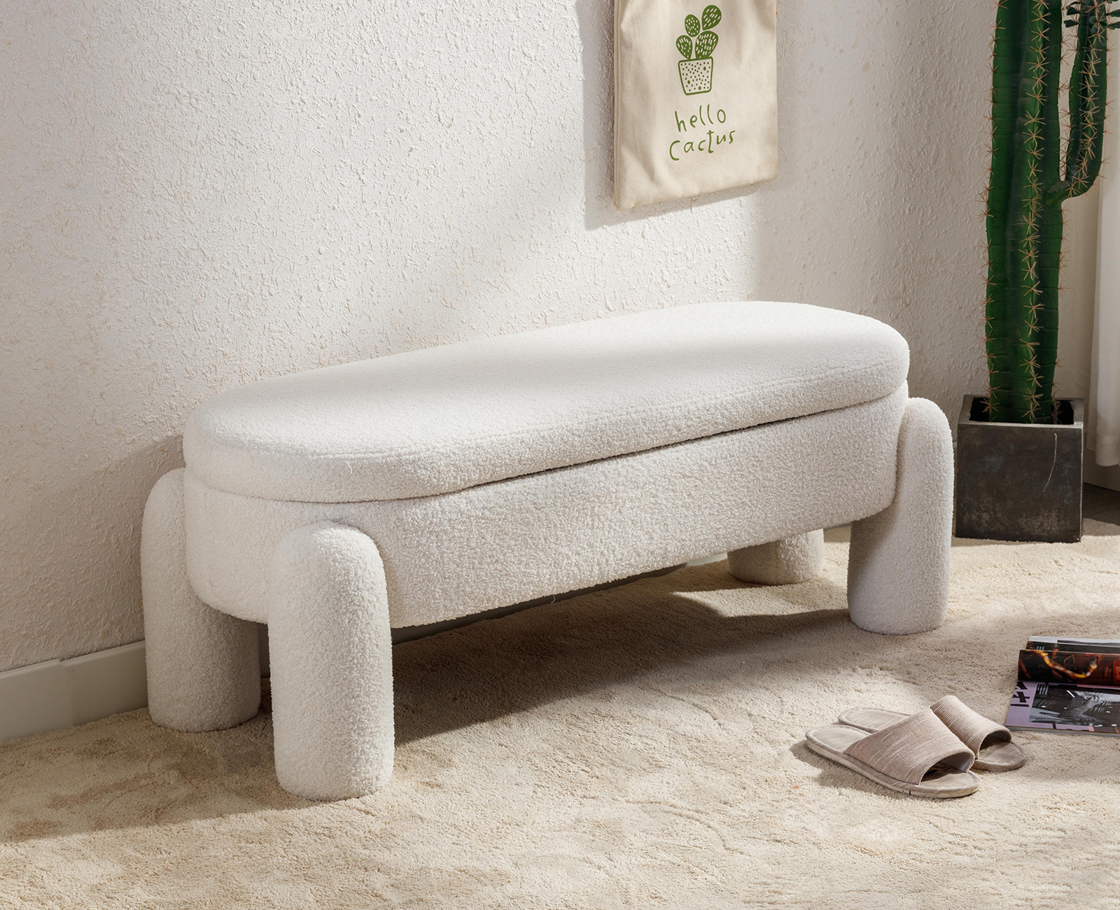 Crown Mark Jerimiah Back Support Bench, White - Walmart.com