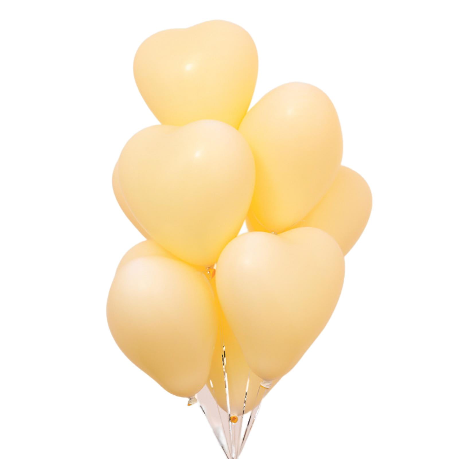 VEAREAR 100 Pcs Birthday Party Balloons Solid Color Heart Shape ...