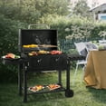 Extra Large Charcoal Grill with Offset Smoker Box, Dual Zone Adjustable ...