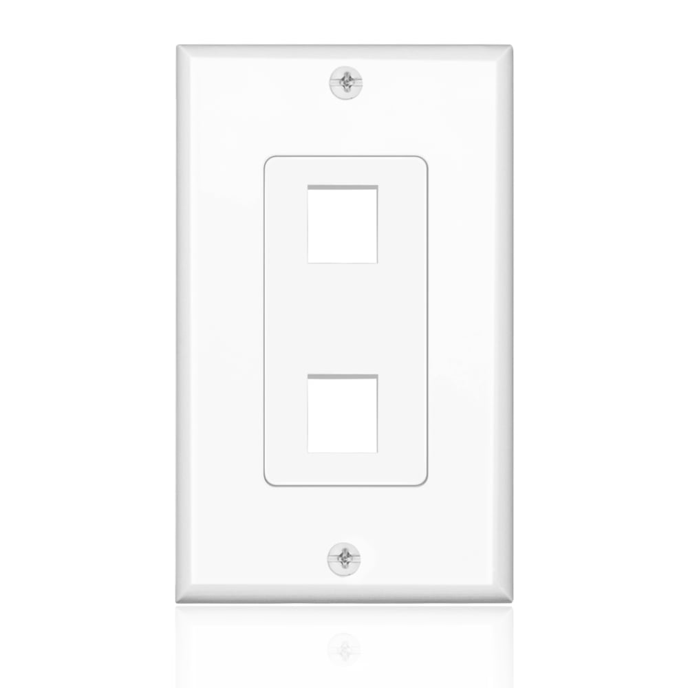 Keystone Wall Plate - 2 Port Keystone Insert Jack Single Gang Wiring ...