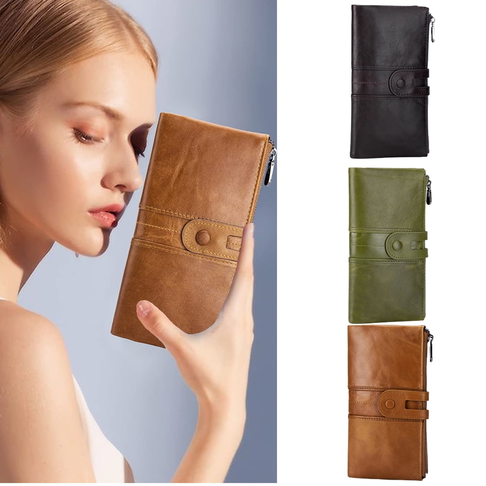Fashion leather ladies vertical wallet multi -function female student ...