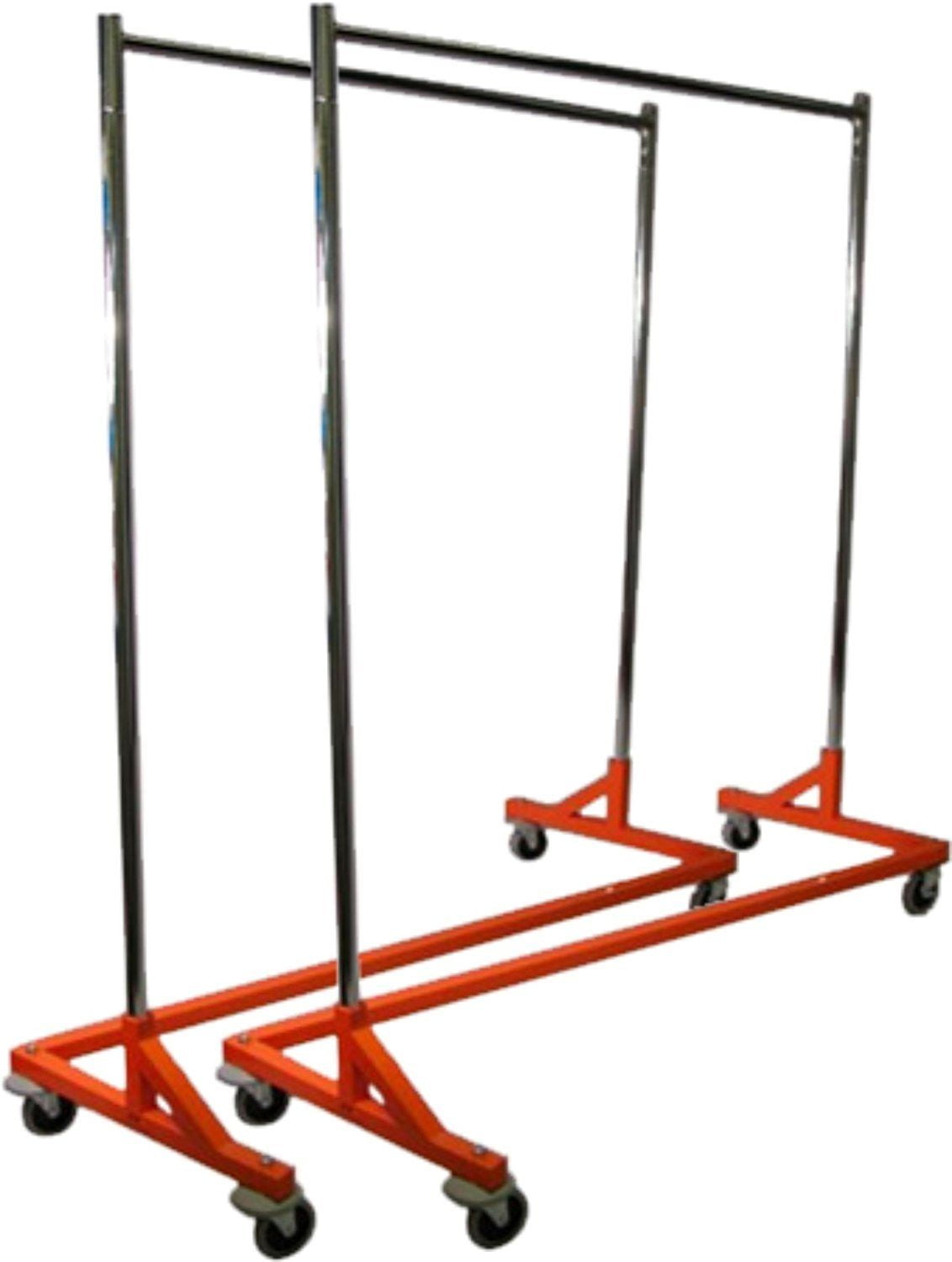 Commercial Grade Double Bar Rolling Z Rack With Nesting Orange Base ...