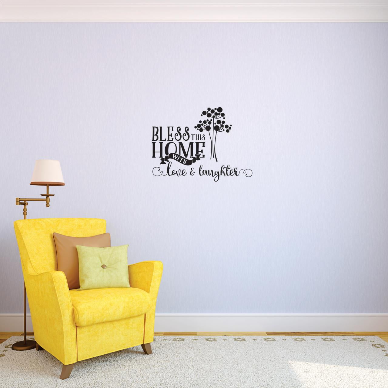 Custom Decals Bless This Home With Love And Laughter Wall Art Size: 20 ...