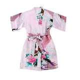 Light Pink Mommy and Me Robes, Floral, Satin Feel - Walmart.com