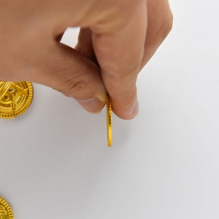 Plastic Coin 100pcs Plastic Gold Coins Fake Shining Game Props Treasure ...