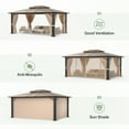 Sunmthink 12x16 ft. Hardtop Permanent Aluminum Outdoor Gazebo, Double ...